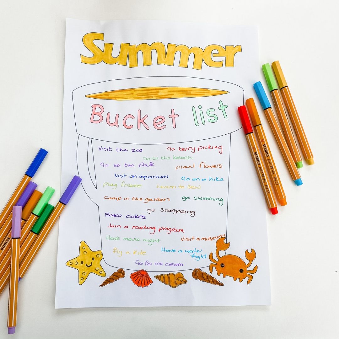 Summer Holiday Bucket List Template