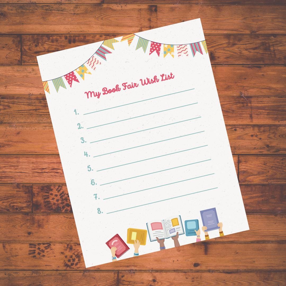 Teacher Book Fair Wish List Template