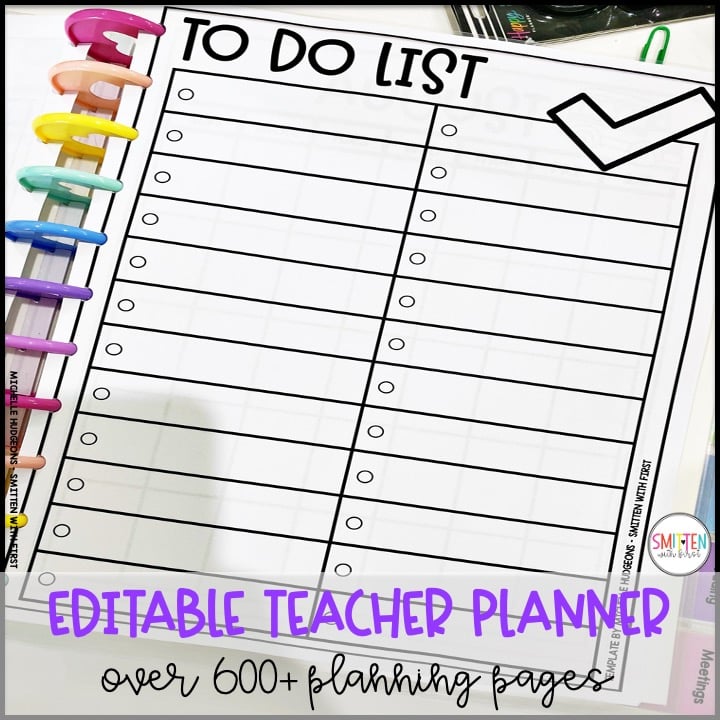 Teacher To Do List Template