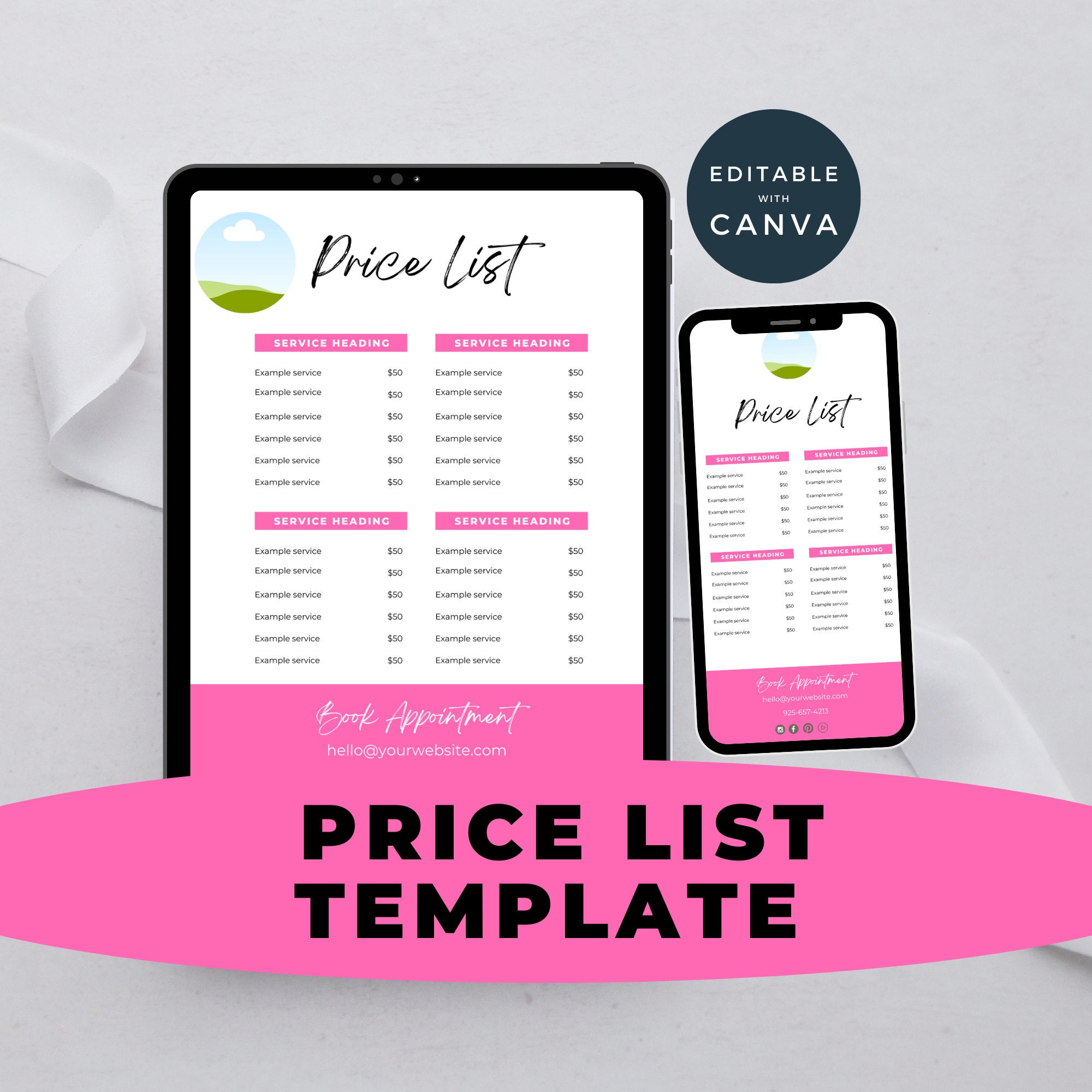 Total Services Charges List Template