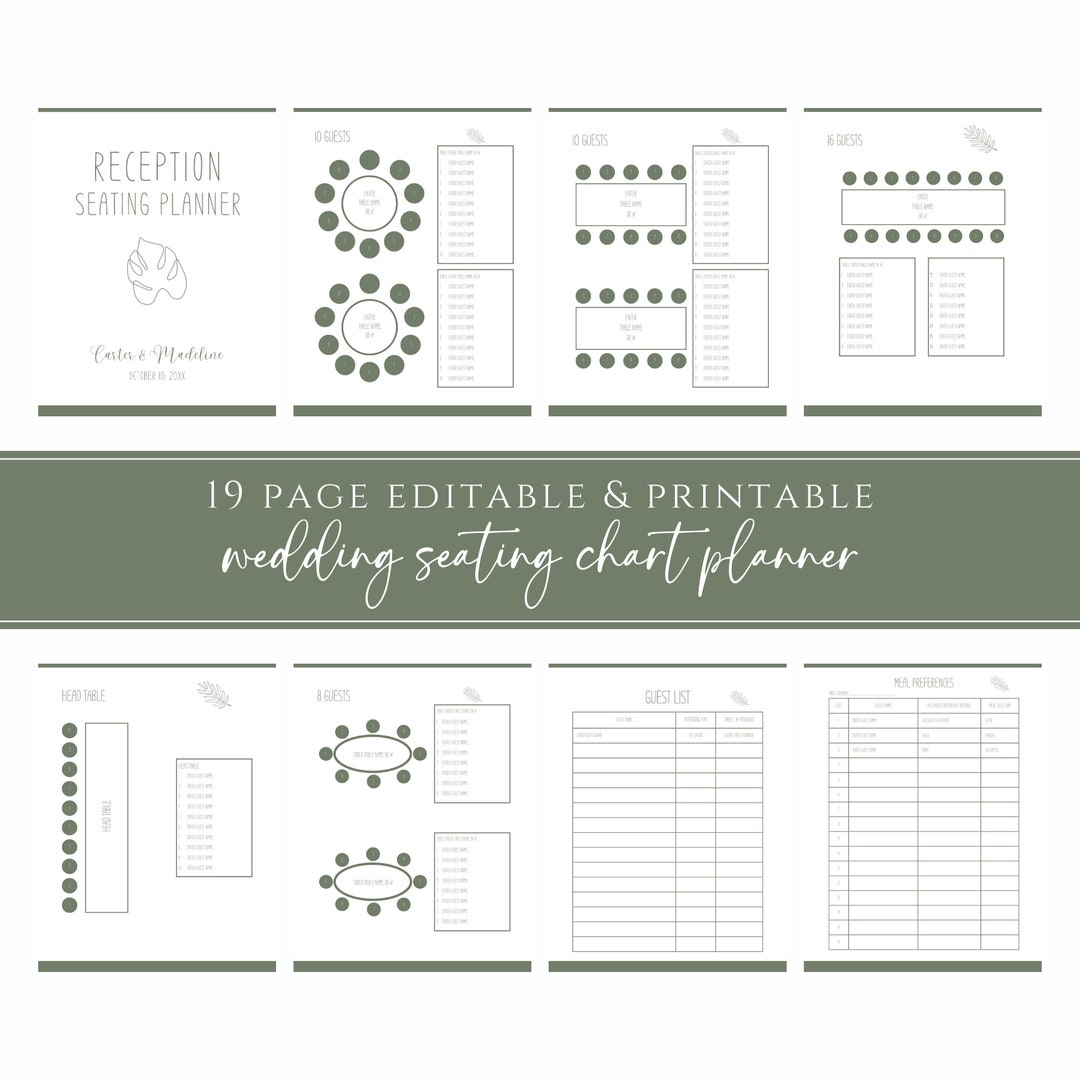 Wedding Reception Table List Template