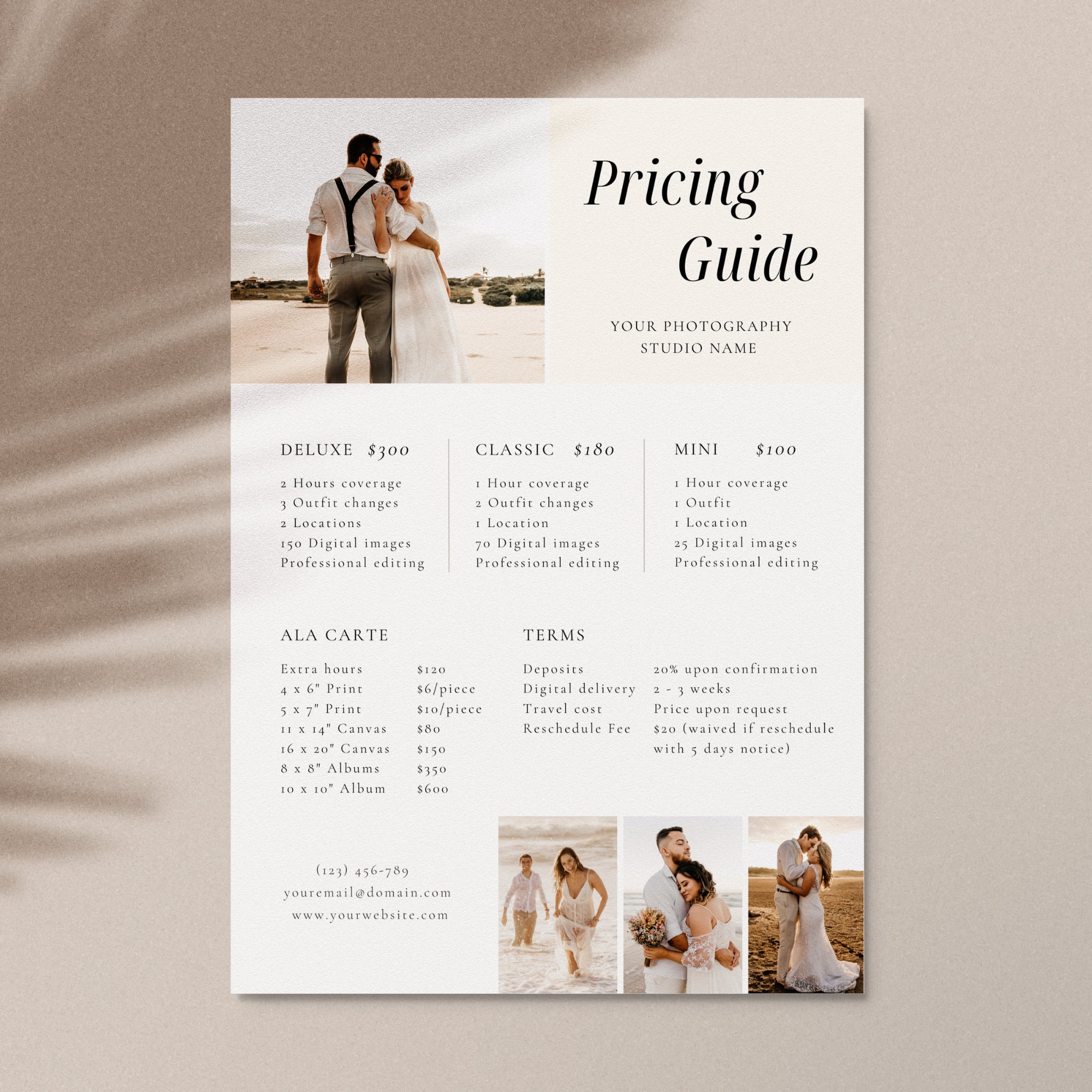 Wedding Video Price List Template