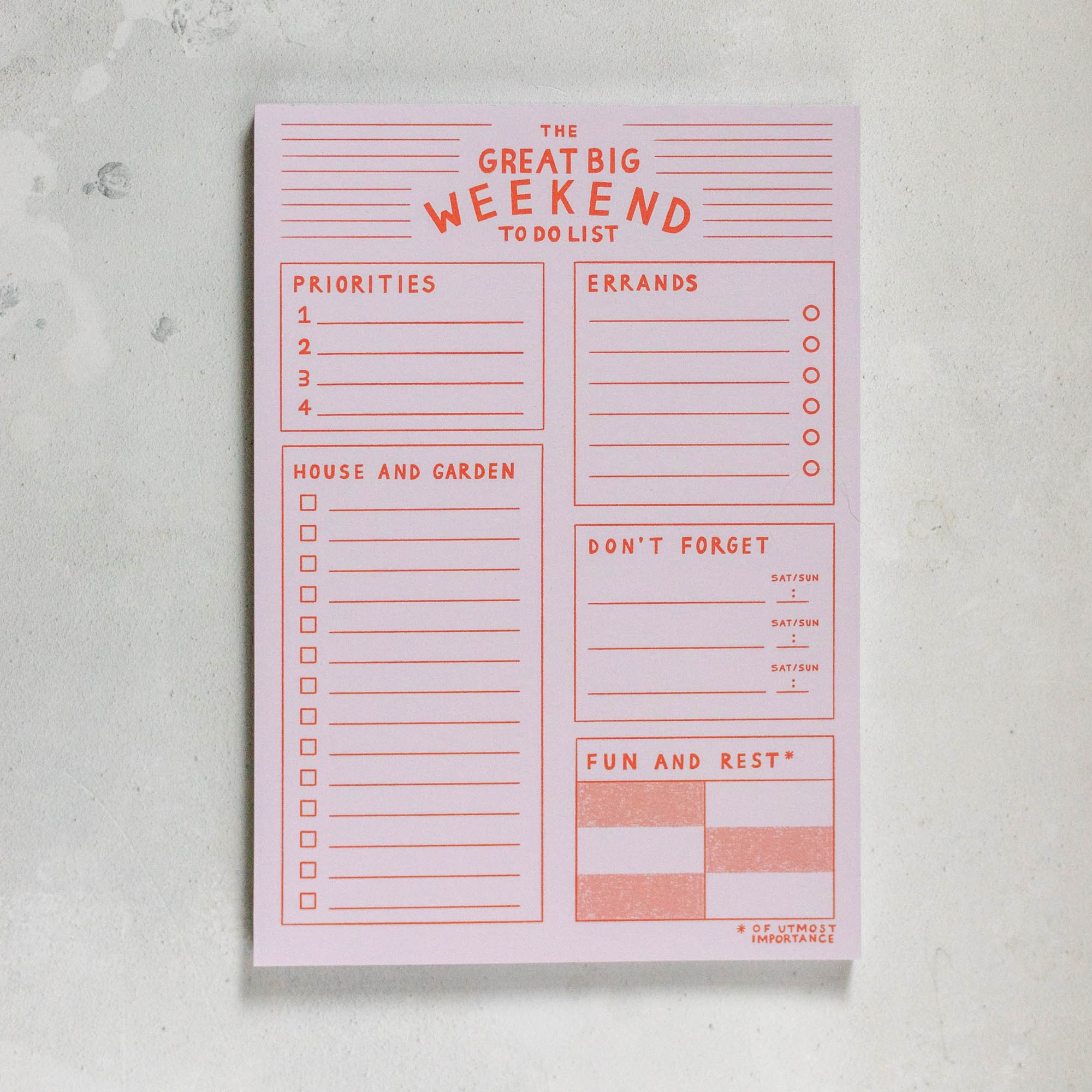 Weekend To Do List Template