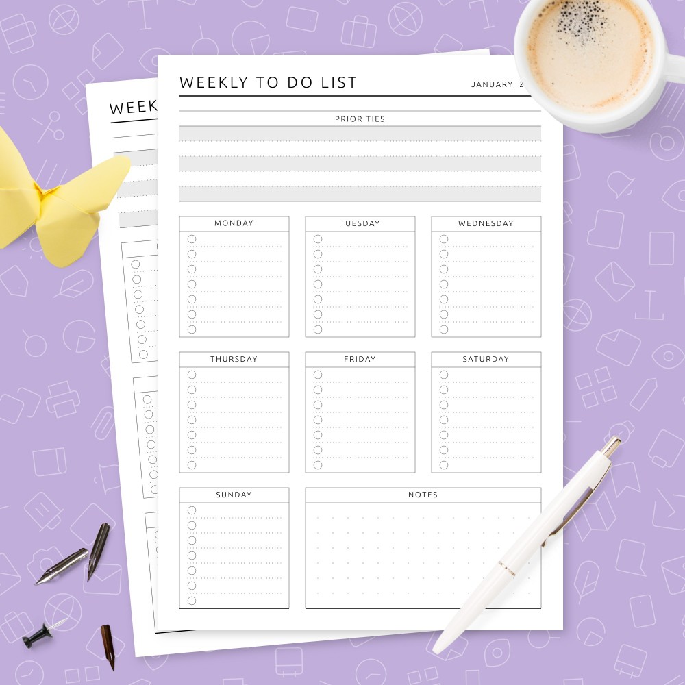 Weekly To Do List Template Printable