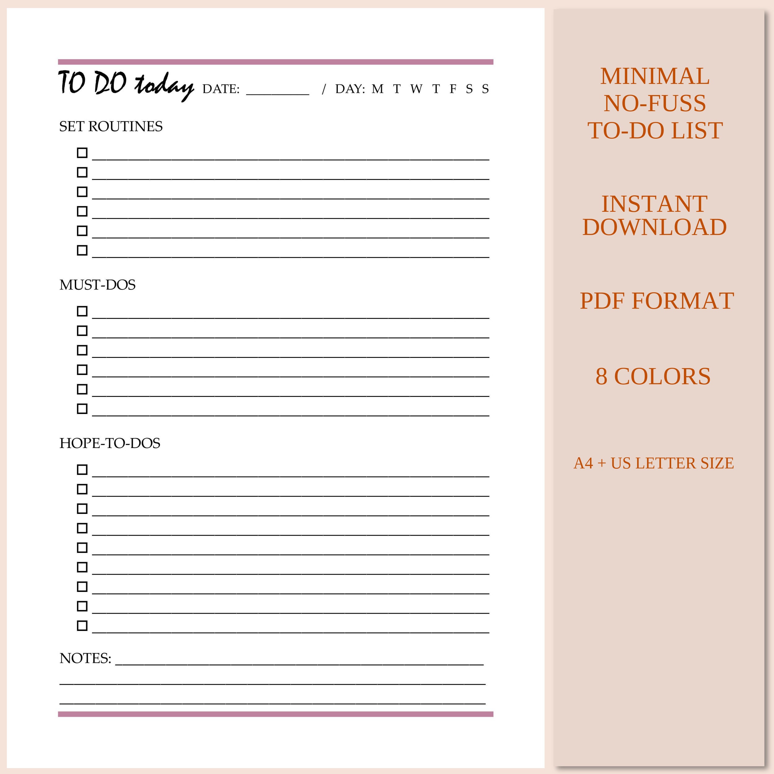 Work Daily Task List Template
